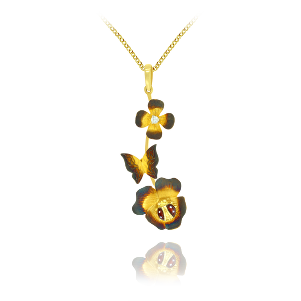 Ember Blossom and Ladybug Pendant – Karina Ariana
